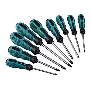 ZRSJ Screwdriver Set, 9pcs Phillips Slotted Screwdriver Set Magnetic Head Repair Tool Kit Manual Repair Tool (Size : Nine-Piece Set)