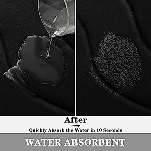 BYSURE Black Memory Foam Bathroom Rug Set 3 Piece Non Slip Extra Absorbent Shaggy Bathroom Mats and Rugs Sets, Soft & Dry Bath Mat Sets for Bathroom Washable Carpets Set