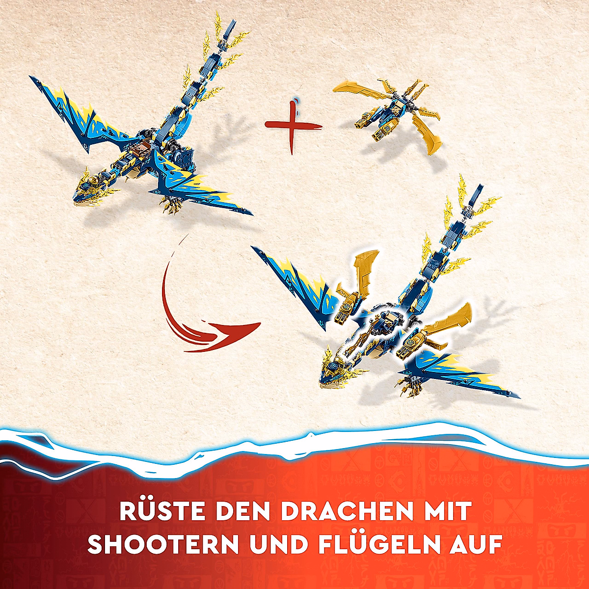 LEGO 71796 Ninjago The Elemental Dragon Against Empress' Robot Large Construction Toy for Christmas, with Figures and 6 Ninja Minifigures, Collectible Set, Kids Gift