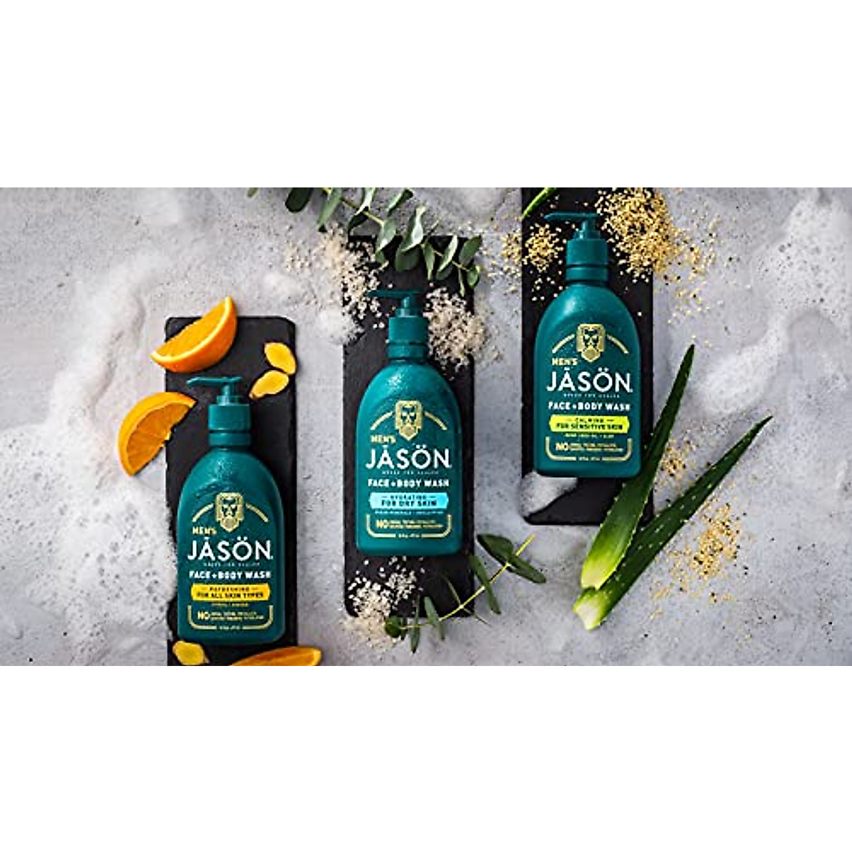 Jason Men's Hydrating 2-in-1 Face & Body Wash, 16 oz