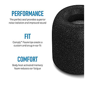 COMPLY T-500 Memory Foam Replacement Earbud Tips For KZ ZS10, ZSN, AS10, ZSX, STARFIELD, FH7, FIIO, MOONDROP And More Earphones (Assorted, 3 Pairs)