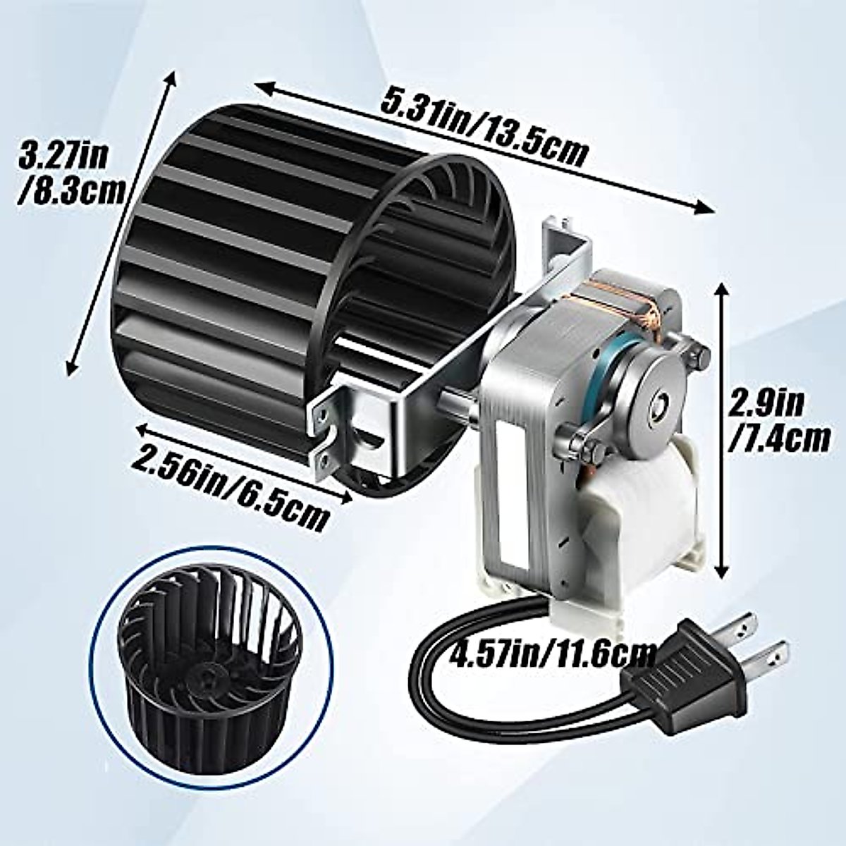 S97009796 Fan Blower Assembly Replacement- for Broan Bathroom Exhaust Fan & Bulb Heaters Fits Models 97009796, S97009758, S97009796B,62-E、G、J、K、L、M and 164-E、G、J、K、L、M
