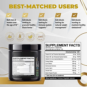 VEGATOT Vertigo Supplement *USA Made and Tested* Inner Ear Supplement with Ginkgo Biloba Lion's Mane Lemon Balm Ginger VIT B1, B6, B12- for Dizziness Spinning Inner Ear Balance