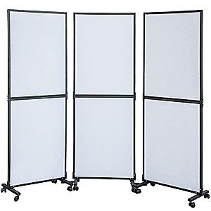 VEVOR Acoustic Room Divider 72" x 66" Office Partition Panel 3 Pack Office Divider Wall Cool Gray Office Dividers Partition Wall Polyester & 45 Steel Cubicle Wall Reduce Noise and Visual Distractions