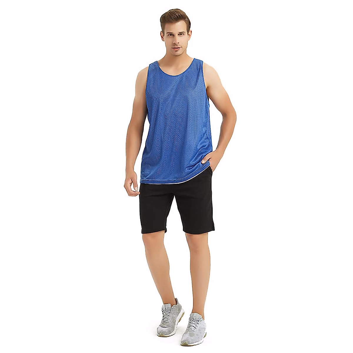 TopTie Reversible Basketball Jerseys Men's Tank Top Mesh Tank Lacrosse Jersey for Adult Youth-Green/White-XXL