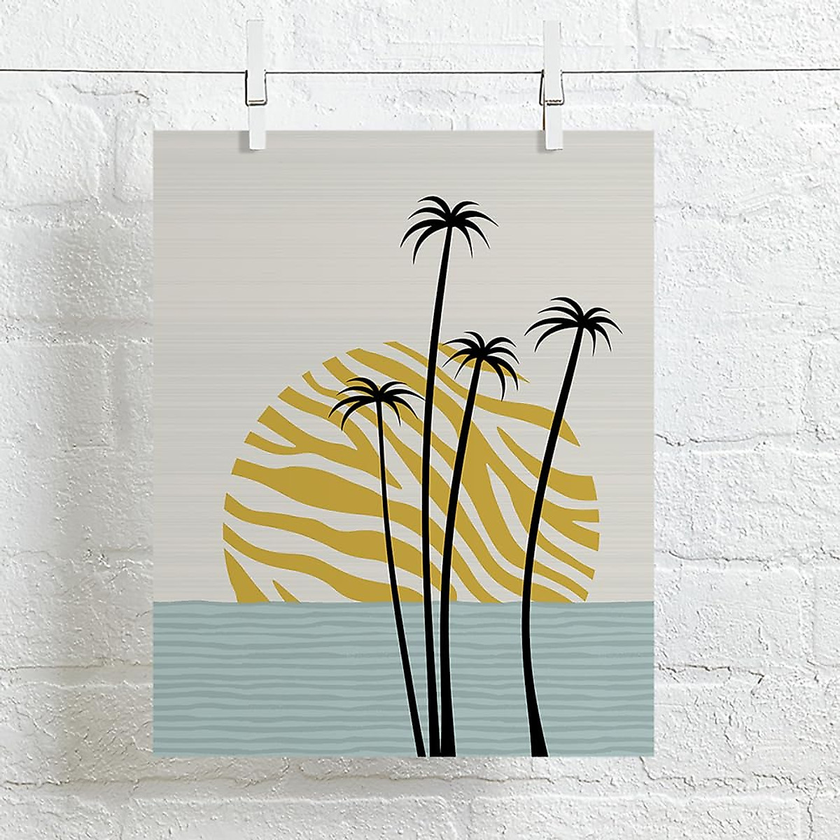 Abstract coastal wall art print poster room tropical decor bedroom aesthetic gift idea unique artwork living room (8x10" Print)