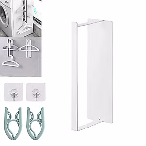 Curject Magnetic Laundry Hanging Rod,Magnetic Hanging Rack,Magnetic Laundry Hook,Magnetic Laundry Organizer,Magnetic Laundry Valet Hanging Rod, Magnetic Hanger Holder for Laundry Room (White)