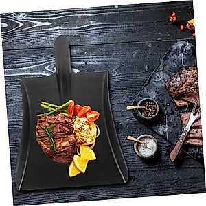 GANAZONO Plate Outdoor Dinnerware Outdoor Wok Black Plates Dinner Plate Stoneware Dinner Plates Bbq Serving Platter Bbq Fruit Plate Bbq Plate Bbq Grill Tableware Meat Black Snack