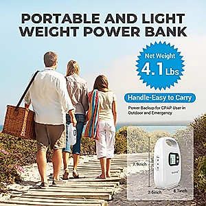 MAXOAK CPAP Battery Backup CPAP Power Bank Compatible with Airsense 10/Airsense 11/Airmini/Aircurve 10/S9/Dreamstation/System one Z1 Mini Travel Camping Emergency Power DC12/15/24V&USB5V