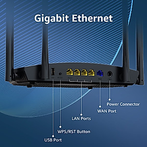 Speedefy High Speed Pro WiFi Router - Dual Band AC2100 Wireless Router for Streaming & Gaming, Up to 35 Devices, 2000 sq.ft Coverage, 4X4 MU-MIMO, USB Port, Parental Control (Model: K8)