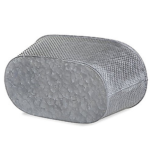 The Lucky Clover Trading Oblong Hammered Metal Container-10in Container, Silver