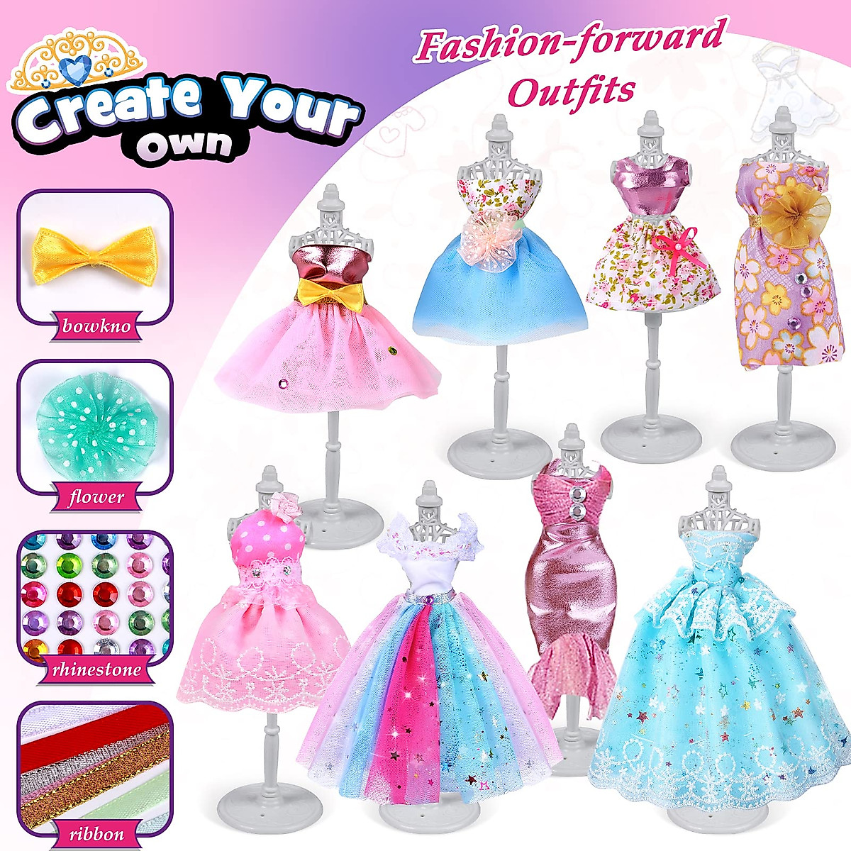 Tacobear Fashion Designer Kits for Girls Sewing Kit for Kids Fashion Design Sketchbook Creativity DIY Arts & Crafts Learning Toys Teen Birthday Gifts Age 6 7 8 9 10 11 12