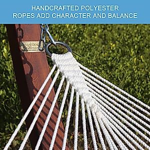 Lazy Daze 12 FT Double Quilted Fabric Hammock with Spreader Bars and Detachable Pillow, 2 Person Hammock for Outdoor Patio Backyard Poolside, 450 LBS Weight Capacity, Dark Cream