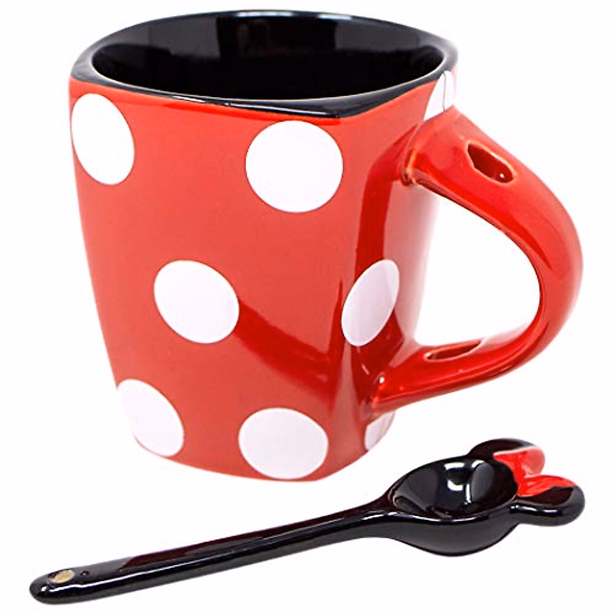 Disney Minnie Mouse Dress Polka Dots 11oz Mug With Spoon