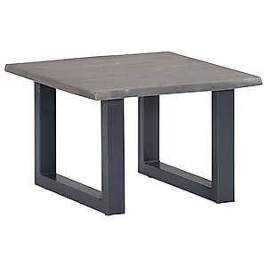Center Table Modern Coffee Table Side End Table Coffee Table with Live Edges Gray 23.6"x23.6"x15.7"for Living Room,Home,Office,Living Meeting Room