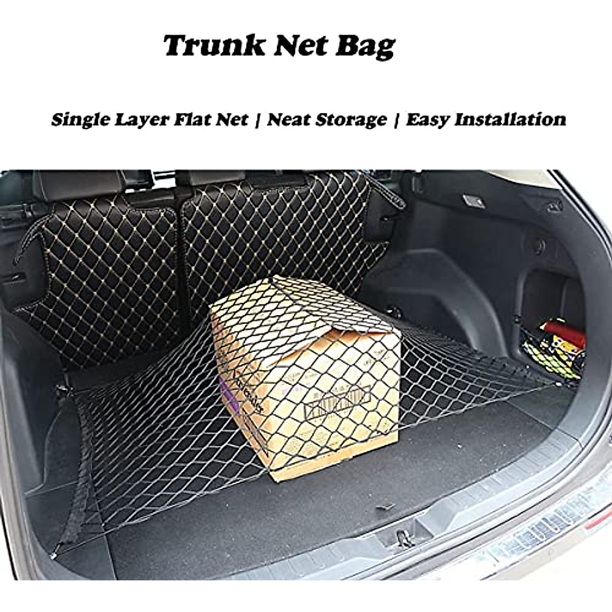 Q-DDOIT Dog Car Barrier 47" Wide Ideal for Trucks/SUVs/Full Sized Sedans Pet Restraint Car Backseat Divider Vehicle Gate Cargo Area Travel Trunk Mesh Net Screen Barricade