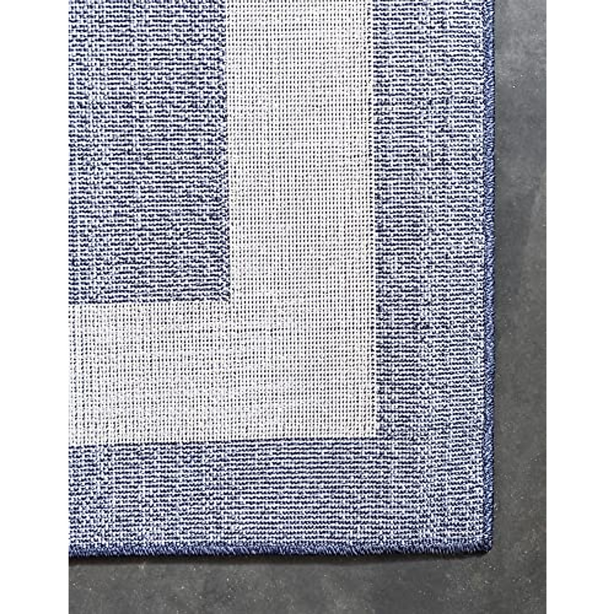 Unique Loom Del Mar Collection Area Rug - Maria (7' 1" x 10' Rectangle, Navy Blue/ Ivory)