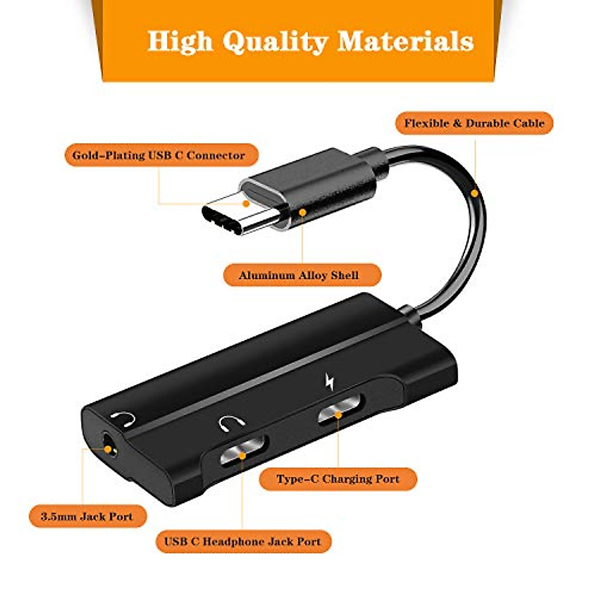 USB C to 3.5mm Headphone and Charger Adapter, 3 in 1 USB C to 3.5mm& USB C Headphone Jack Adapter with Charging Dongle Compatible with Samsung Galaxy S22 Ultra/S22/S21/S21 Ultra/S20FE, Pixel 5/4/3/2