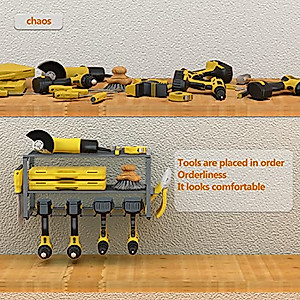 Power Tool Organizer, Garage Tool Organizers and Storage, 3 Layers Heavy Duty Metal Tool Shelf, Drill Holder Wall Mount, Utility Storage Rack for Cordless Drill Charging Station Screwdriver