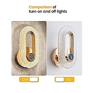 OYLYW Wall Sconces Set of Two, Acrylic led Wall Light lamp Vintage 3000k Vanity Lighting Fixture for Bedroom Bedside Bathroom Living Room Hallway(2 Pack)