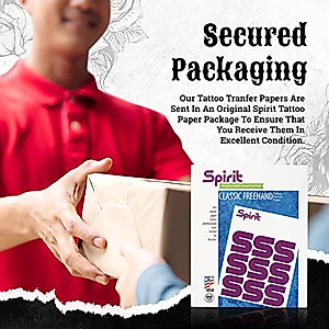 Spirit Freehand Tattoo Transfer Paper - A4-Size Freehand Tattooing Stencil Paper Certified Vegan with Vegetable Wax Easy Transfer Tattoo Paper (100ct)