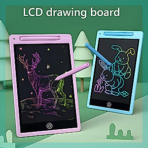 2 Pack LCD Writing Tablet Drawing Writing Board Erasable Doodle Pad Toy for Kids Learning Education 8.5 inch Blue and Pink