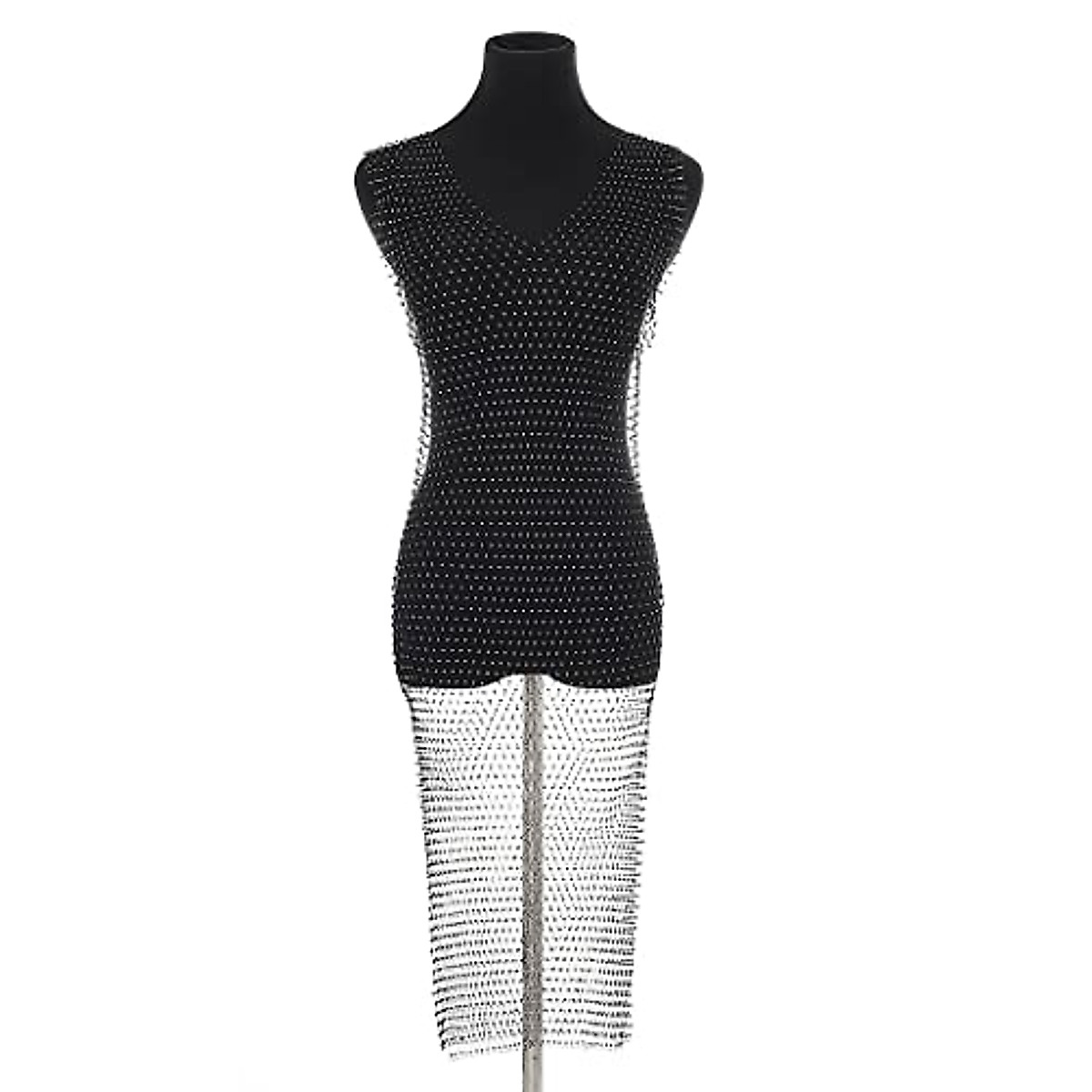 Zoestar Rhinestone Body Chains Sparkly Crystal Mesh Bikini Wrap Glitter Elastic Belly Body Chain Hollow Party Skirt for Women