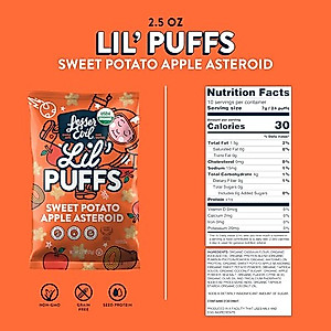 LesserEvil Organic Sweet Potato Apple Lil' Puffs, 2.5 OZ