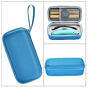 VGPDHJ 3D printer storage box, suitable for 3Doodler Start+ Essentials 3D printer, portable storage case, can store USB data cable and 3D printing pen (Blue)