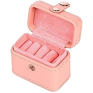 ZZYINH AN207 Portable Fresh Simple Ear Stud Jewlery Box Small Earrings Ring Multi-Function Jewelry Box Small Jewelry (Color : Pink)