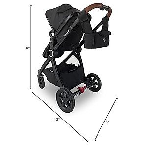 mompush Stroller Organizer with Shoulder Strap, Large Storage Space and Cup Holder, Stroller Accessories Fits for Popular Strollers