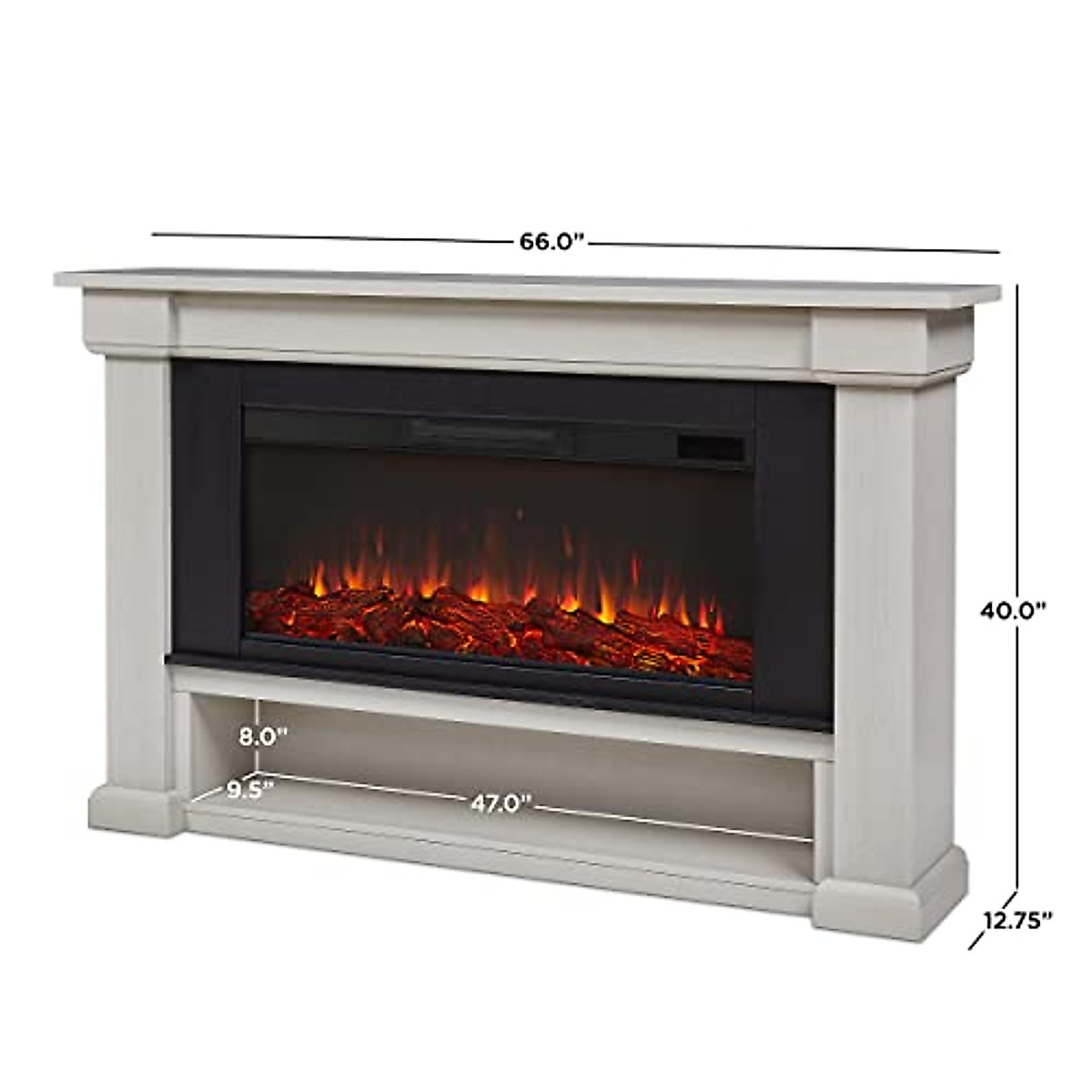 Real Flame Bristow Landscape Electric Fireplace, Bone White
