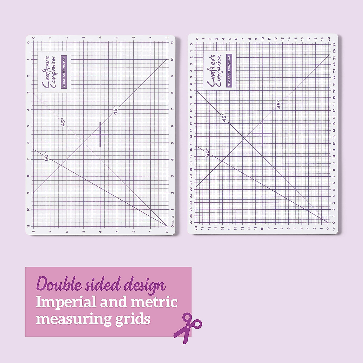 Crafter's Companion Cutting Mat for Paper and Card Crafting & Cutting Projects-12 x 9 Inch, Clear