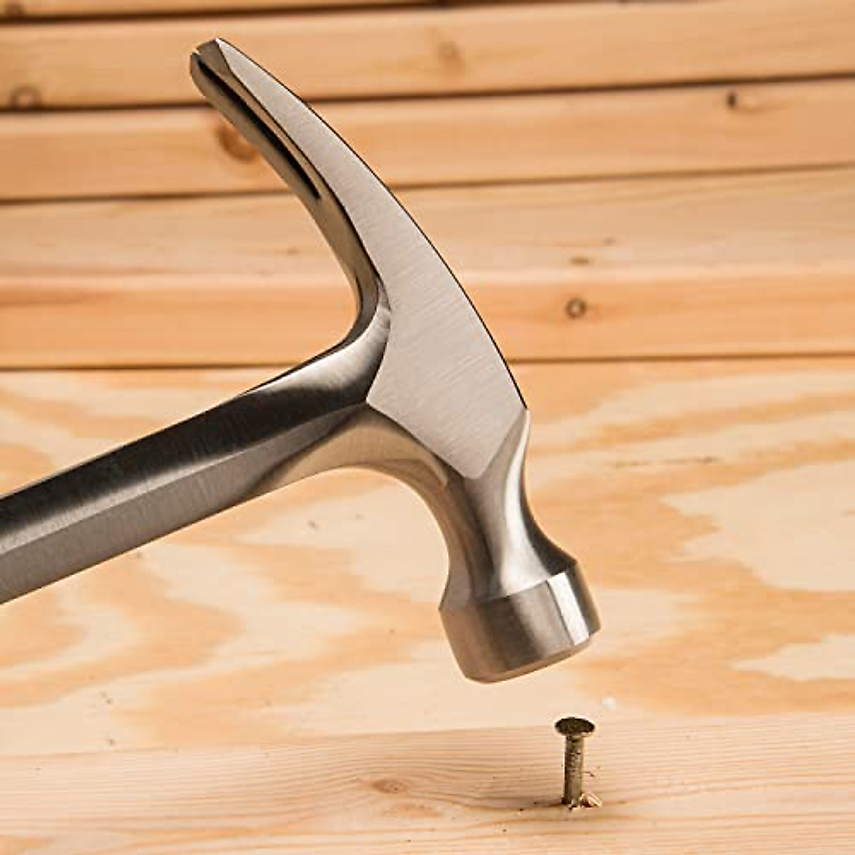 Estwing Hammer - 20 oz Straight Rip Claw with Smooth Face & Genuine Leather Grip - E20S