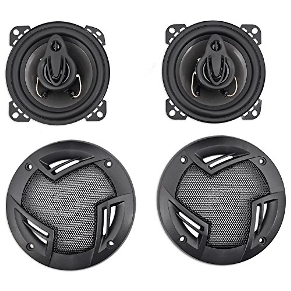 Pair Rockville RV4.3A 4" 3-Way Car Speakers 500 Watts / 70w RMS CEA Rated Total