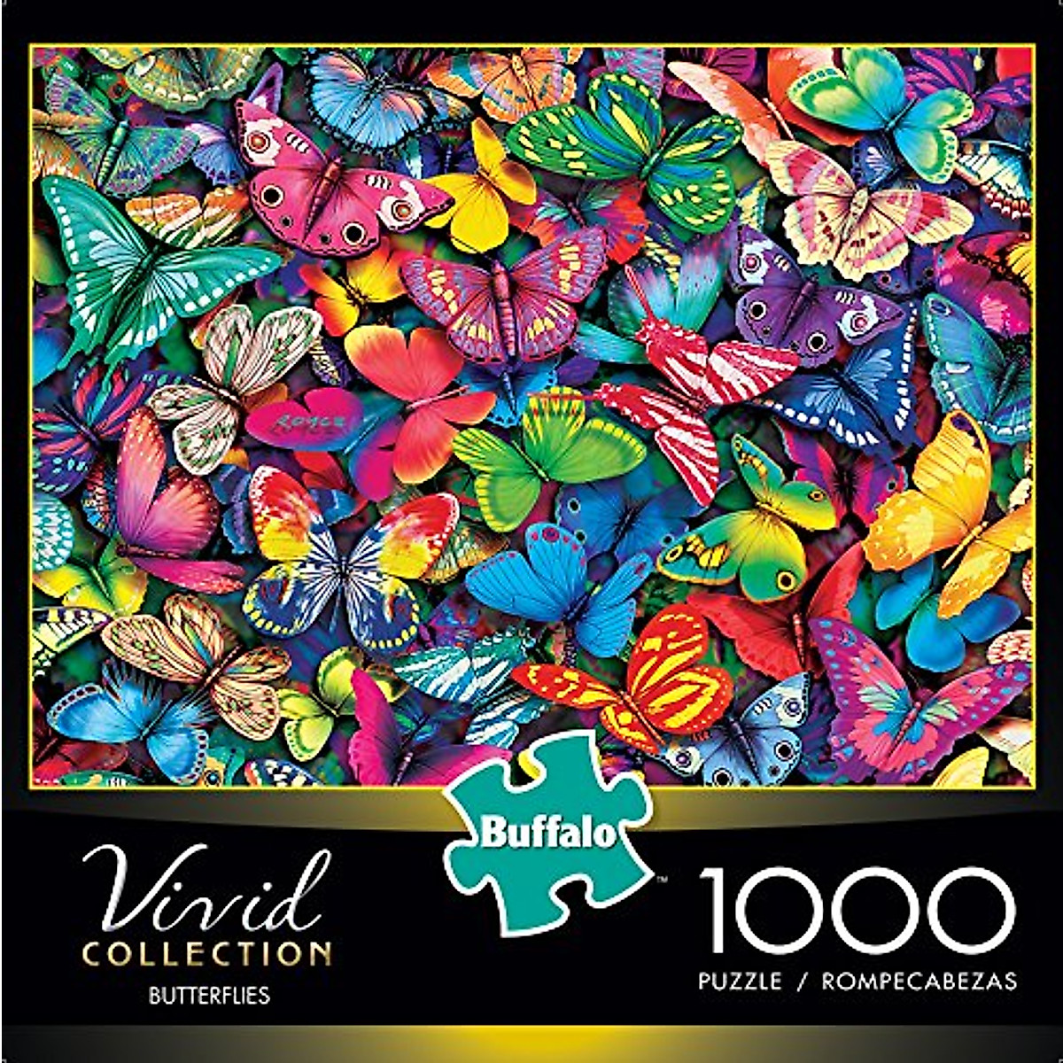 Buffalo Games - Vivid Collection - Butterflies - 1000 Piece Jigsaw Puzzle , Blue