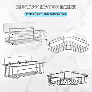 YAFIYGI 2 Packs Shower Caddy Adhesive Replacement No Drilling Strong Transparent Adhesive for Shower Caddy Kitchen Racks Bathroom Storage Shelves Strong Sticky Heavy-duty Wall Adhesives