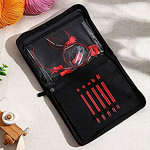 LOOEN Ergonomic Crochet Hooks Sets, 41 Piece Kits with 26 Red Aluminum Circular Knitting Needles, Additional Knitting & Crochet Supplies for Arthritic Hands, Extra Long Crochet Needles