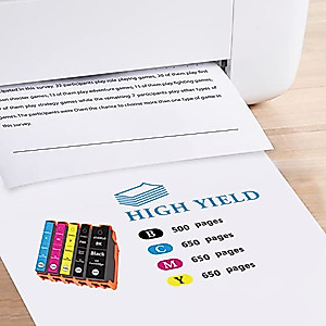 Remanufactured 410XL Ink Cartridge 5 Pack Replacement for Epson 410XL 410 T410XL for Epson Expression XP-7100 XP-640 XP-830 XP-530 XP-630 XP-635 Printer(Black, Photo Black, Cyan, Magenta, Yellow)