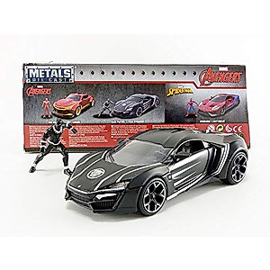 Jada Toys Marvel Black Panther & Lykan Hypersport Die-cast Car, 1:24 ScaleVehicle & 2.75 Collectible Figurine