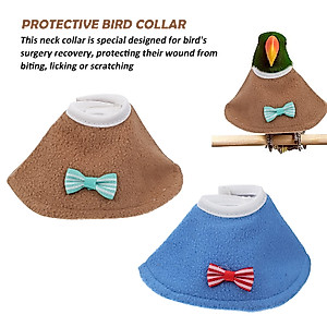 2 Pcs Collar Puppy Cone Bird Safety Neck Cover Bird Neck Brace Bird Neck Cone Bird Neck Protector Parrot Recovery Cone Parakeet Bird Neckbands Pet Felt Cloth