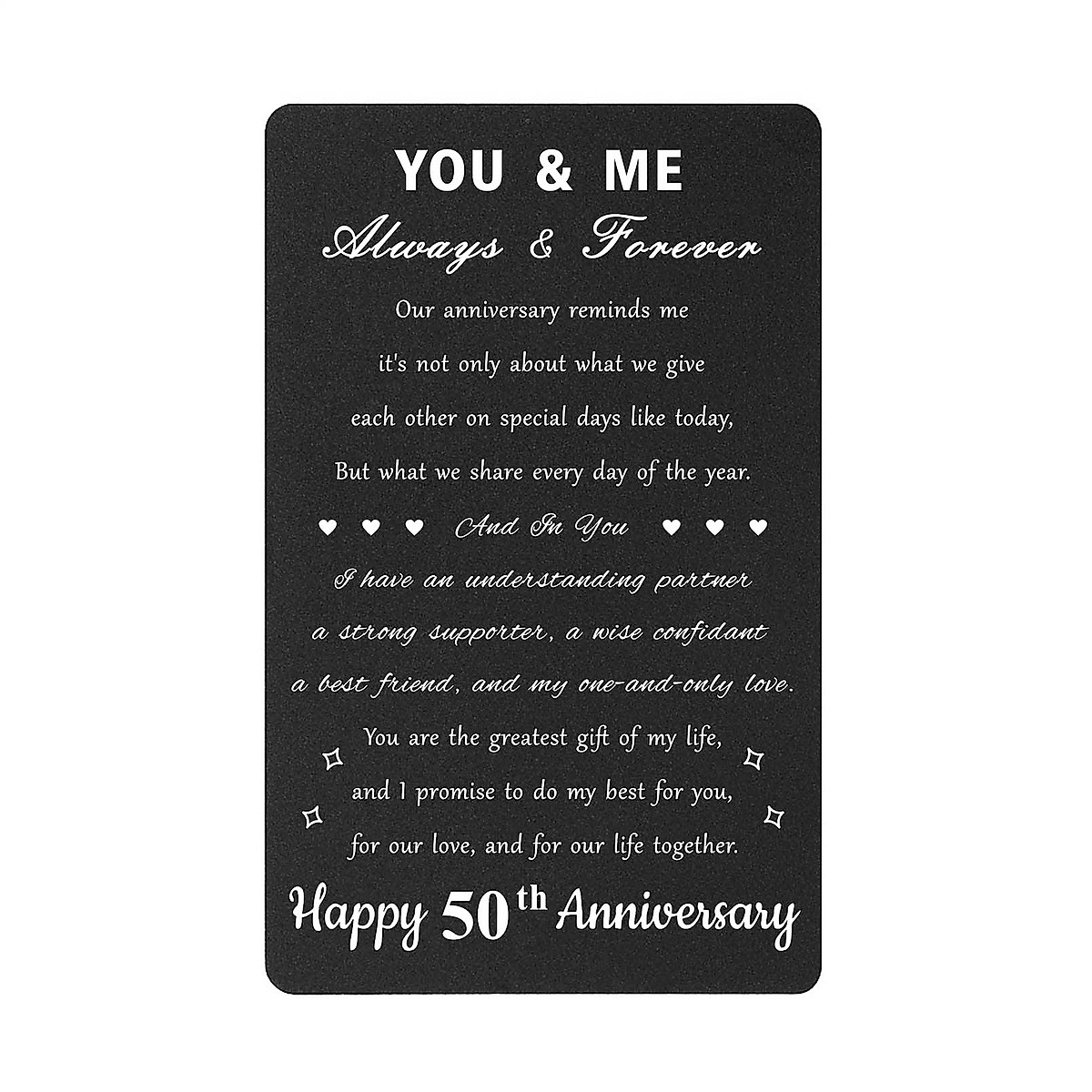 Personalized 50th Anniversary Card Gifts for Men Women - Happy 50th Anniversary Card, 50 Year Wedding Anniversary Wallet Card Present
