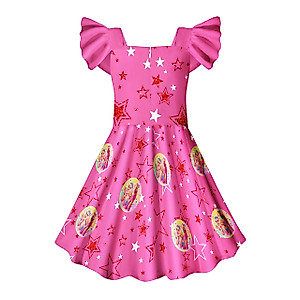 YY-one Girls Toddler Margot Robbie Dress Doll Movie 2023 Casual Outfit Clothes Party Gift Kids 3-8Y