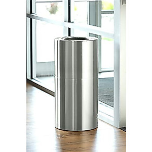 Safco Products 9942SS Recycling or Trash Can, 20 Gallon, Stylish Aluminum Exterior, Silver