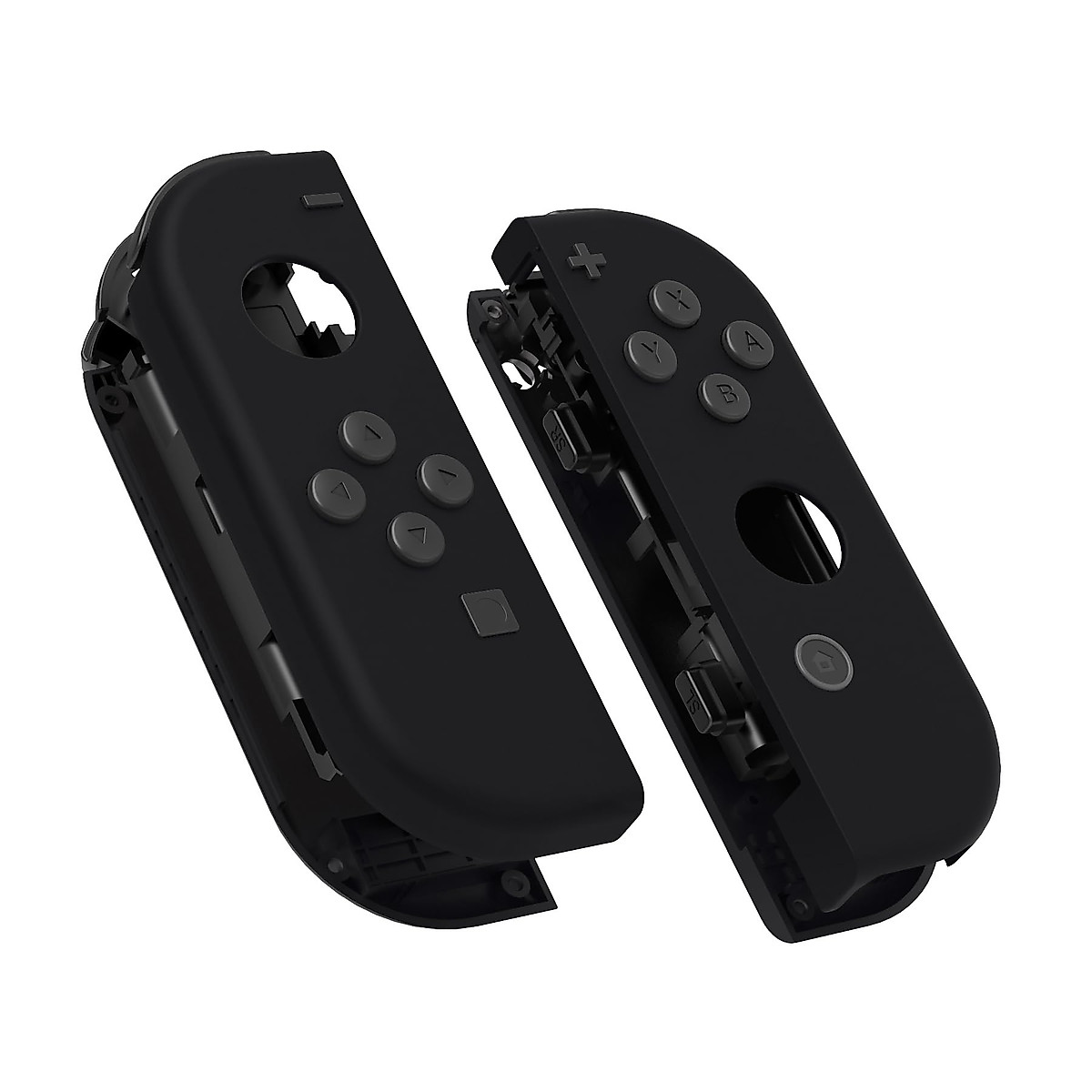 eXtremeRate DIY Replacement Shell Buttons for Nintendo Switch & Switch OLED, Black Soft Touch Custom Housing Case with Full Set Button for Joycon Handheld Controller - Console Shell NOT Included
