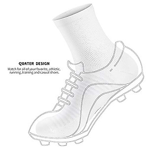 Compression Running Ankle Socks for Men and Women (6 Pairs), Quarter Athletic Socks for Running, Cycling, Golf, Work