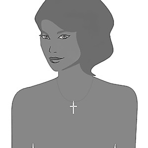 Jewelry Affairs Sterling Silver Cross Pendant, 15 x 30 mm