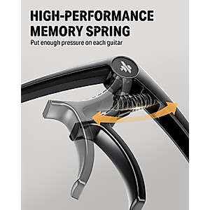 Donner Guitar Capo for Electric and Acoustic Guitar DC-2, Ukulele Capo Black with 4 Picks