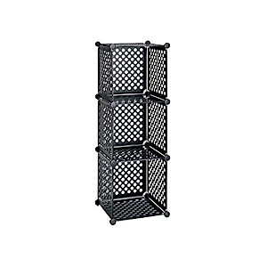 Organize It All Set of 4 Stacking Cubes, Dimensions: 30.2 x 30.2 x 14.8 inches, Stackable Cubes, Great for Any Room, Home Organization, Black