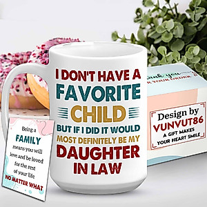 VUNVUT86 Father Mother In Law Gifts - Christmas Gift For Daughter in Law From Mother Father in Law - Favorite Child Daughter in Law Mug - Daughter in Law Coffee Mug - Mother-in-law, Father-in-law Mug
